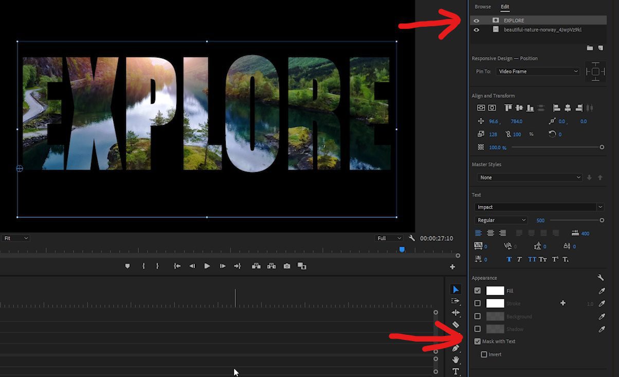 How to put video inside text using Premiere Pro - Storyblocks