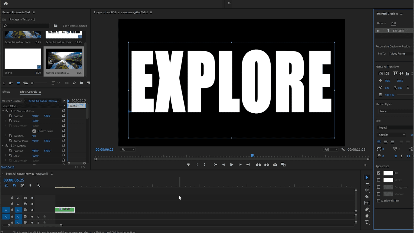 How to put video inside text using Premiere Pro - Storyblocks