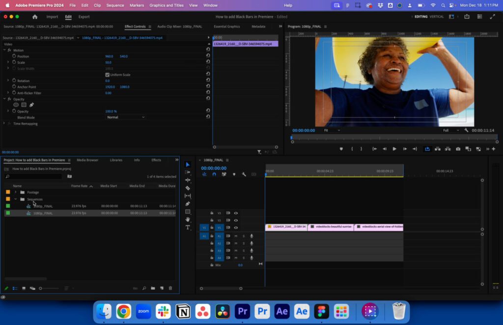 How to add cinematic black bars in Premiere Pro - Storyblocks
