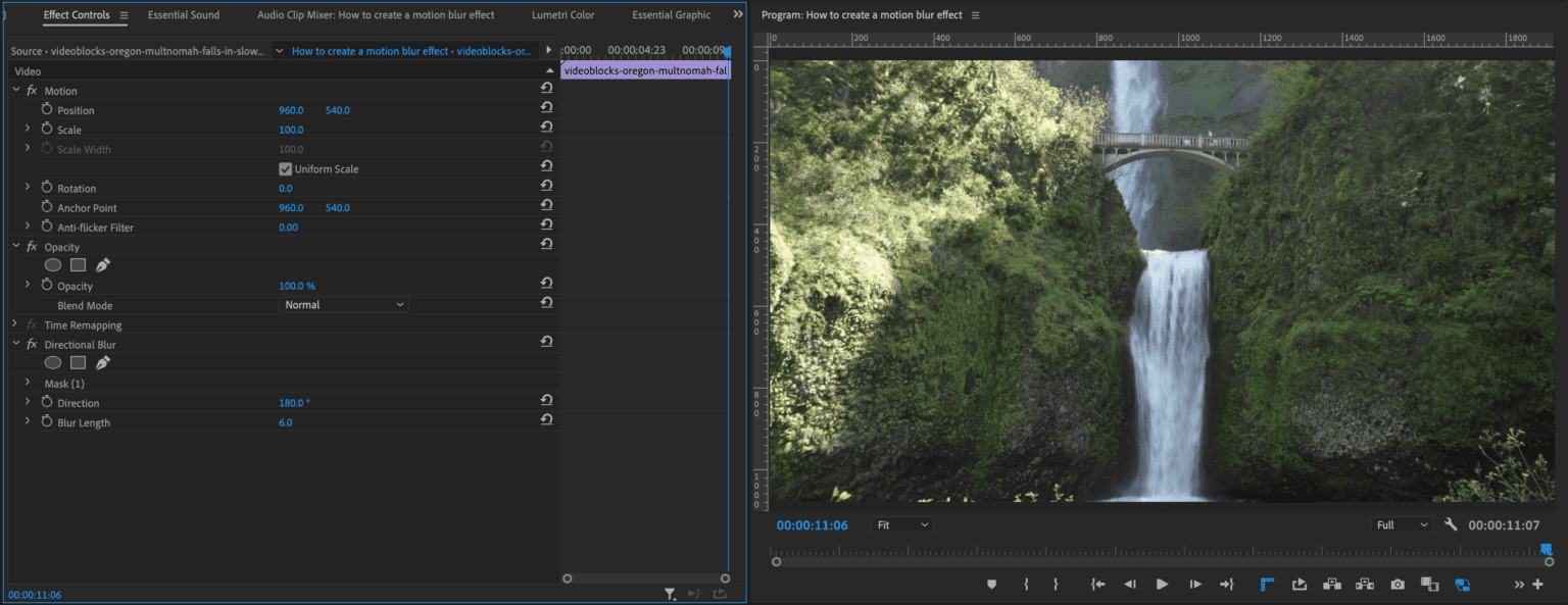 How to add motion blur in Premiere Pro