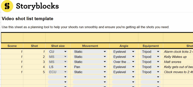 How to organize your projects with a video shot list [Template ...